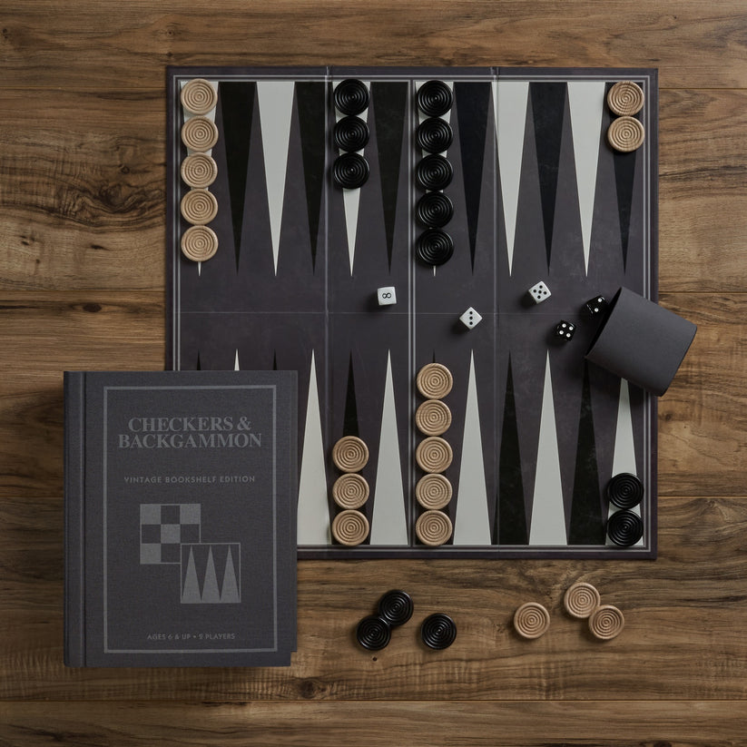 Checkers & Backgammon Vintage Bookshelf Edition – WS Game Company